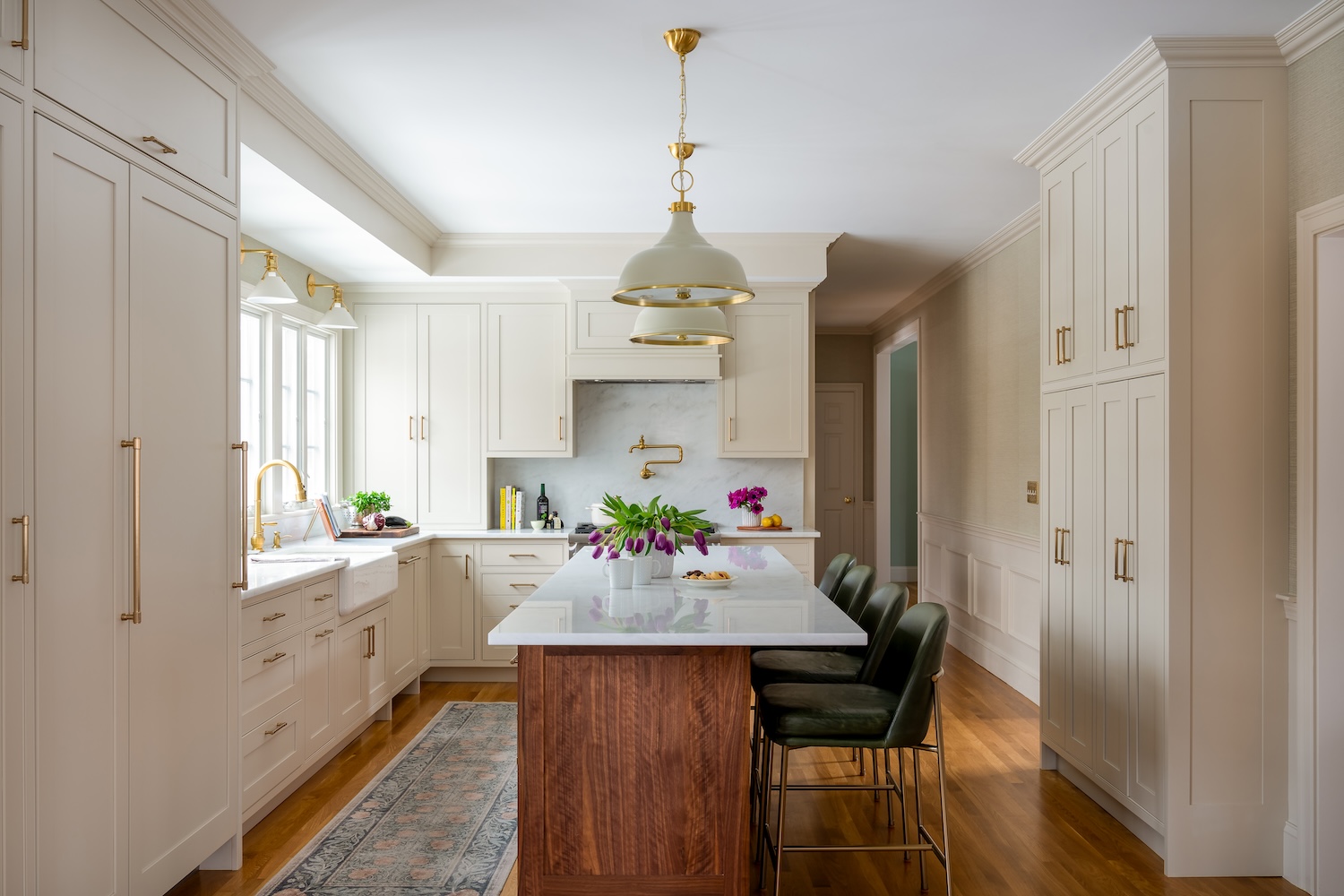 Classic Kitchen and Powder Room Renovation • Bedford MA Interior Design ...